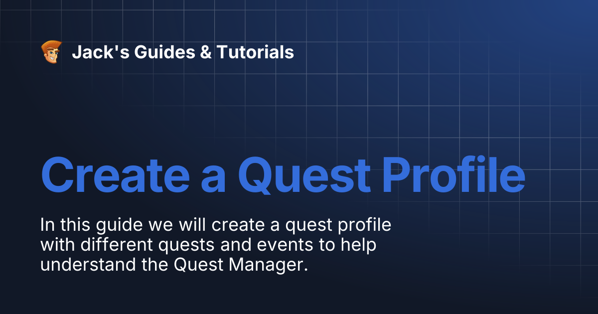 Create a Quest Profile | Jack's Guides & Tutorials